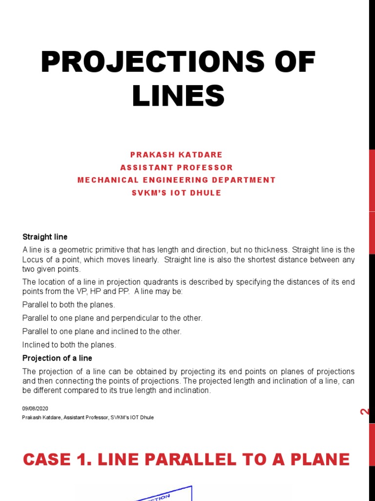 Projections of Lines: Prakash Katdare Assistant Professor Mechanical ...