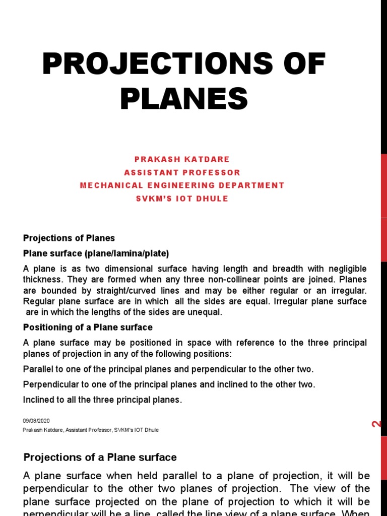 Projection of Planes | PDF | Plane (Geometry) | Triangle