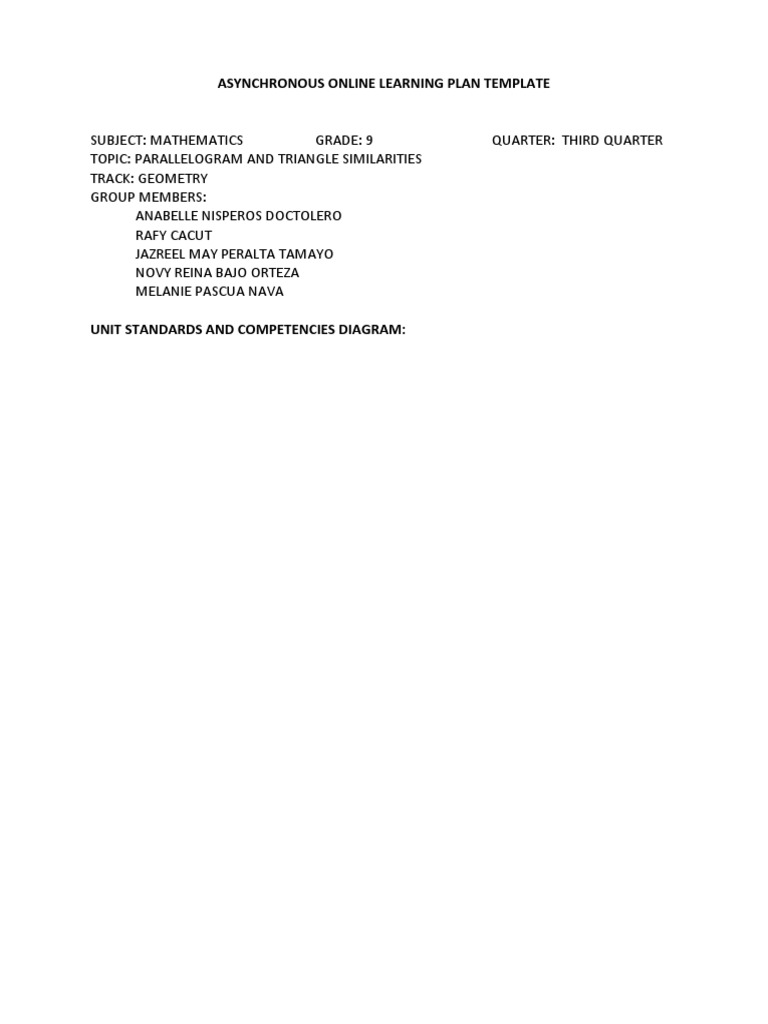 Asynchronous Online Learning Plan Template | PDF | Elementary Geometry | Euclidean Plane Geometry