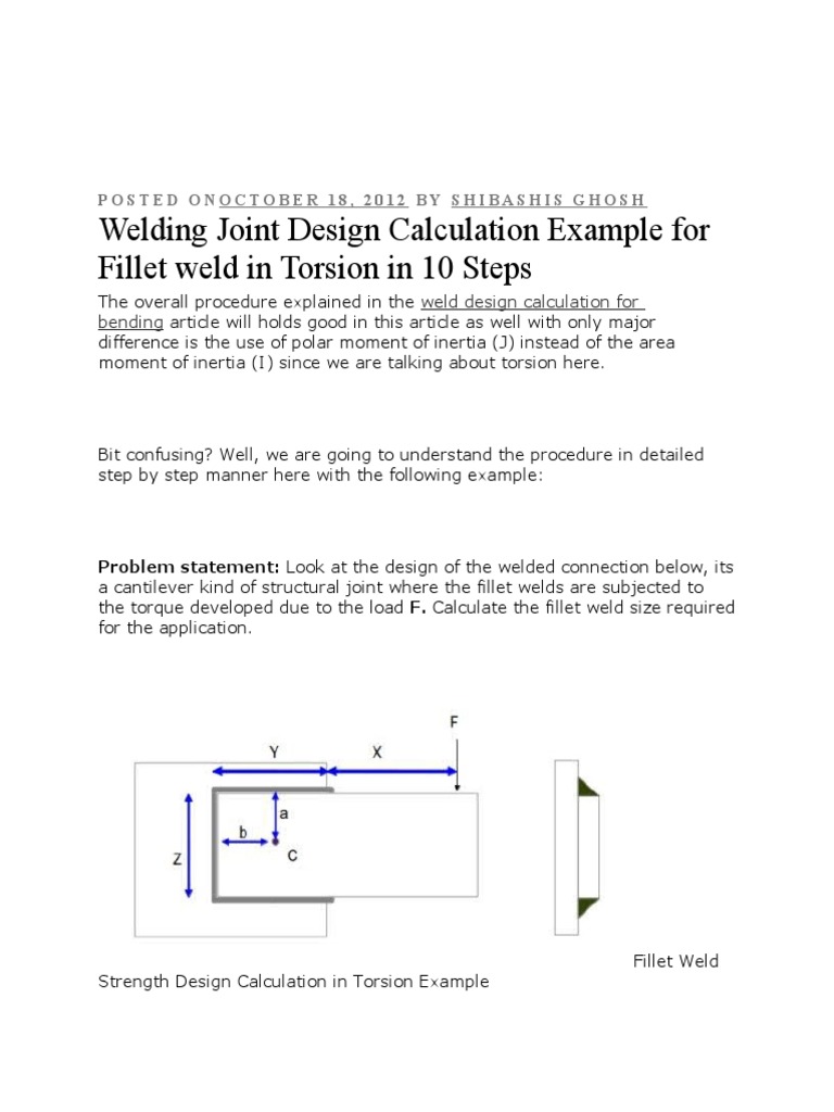 Weld Design Calculations | PDF | Stress (Mechanics) | Welding