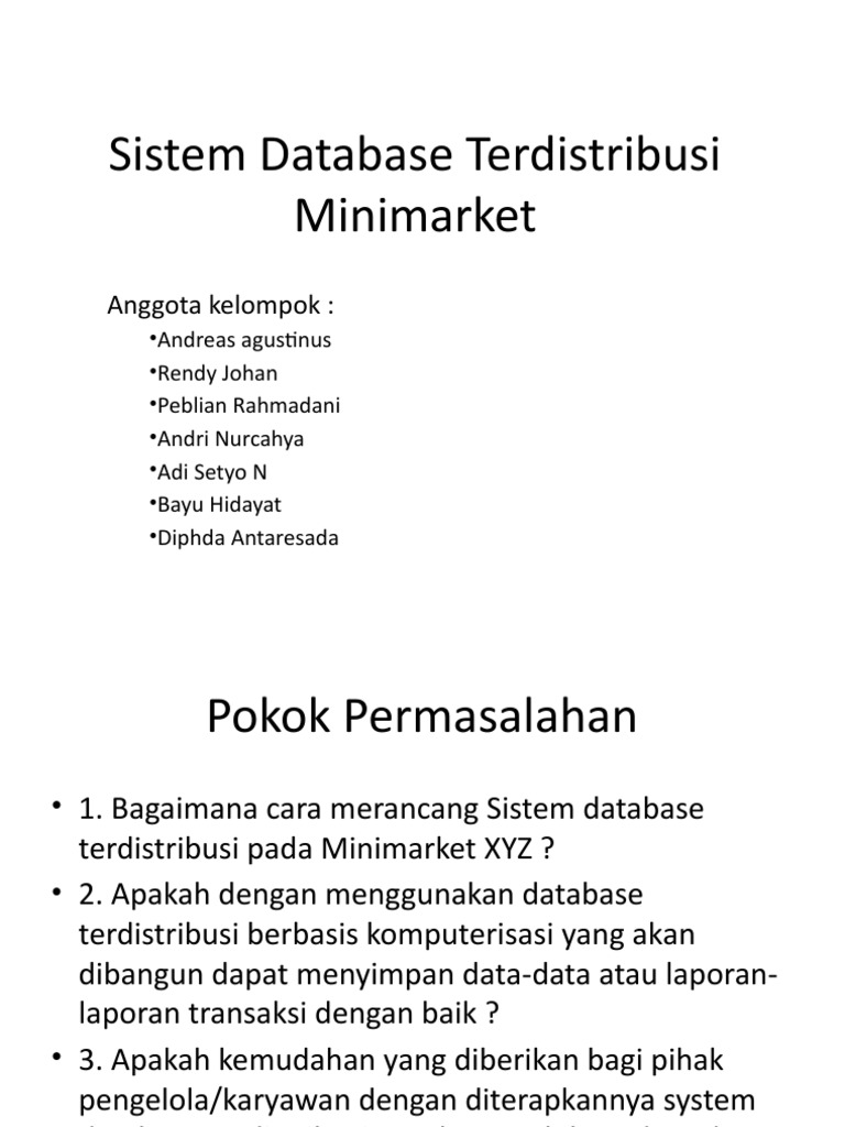 Sistem Database Terdistribusi Minimarket | PDF