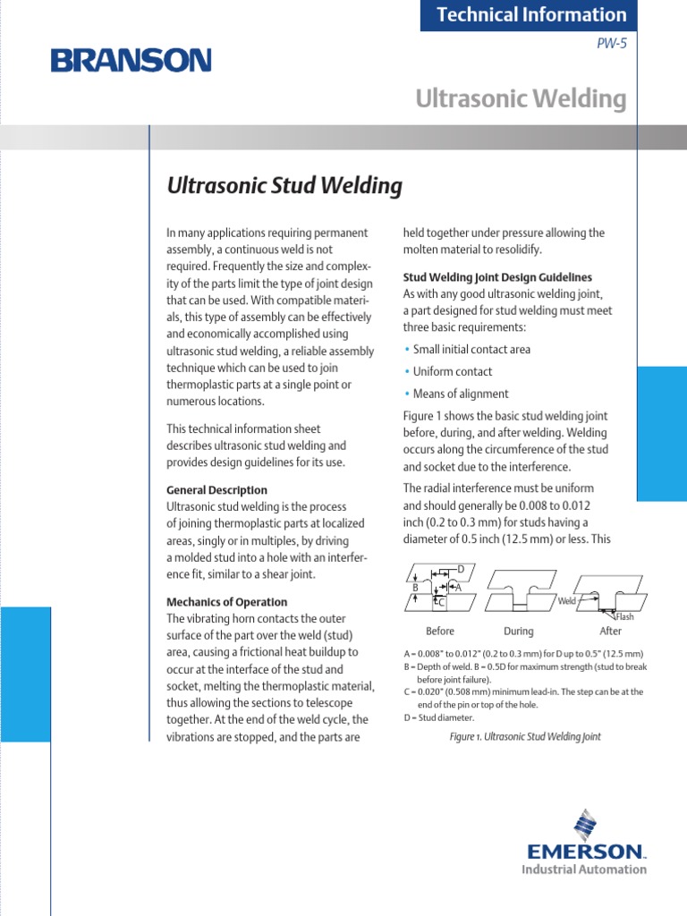 PW-5 Ultrasonic Stud Welding | PDF | Rivet | Welding