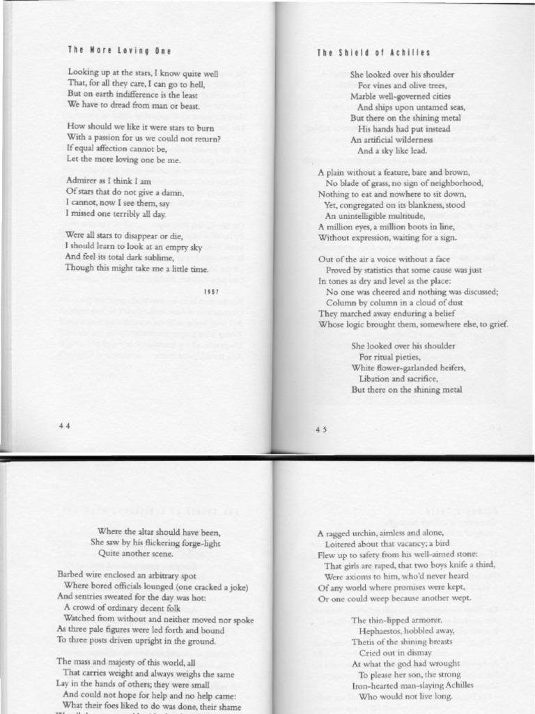 W. H. Auden - The Shield of Achilles | PDF