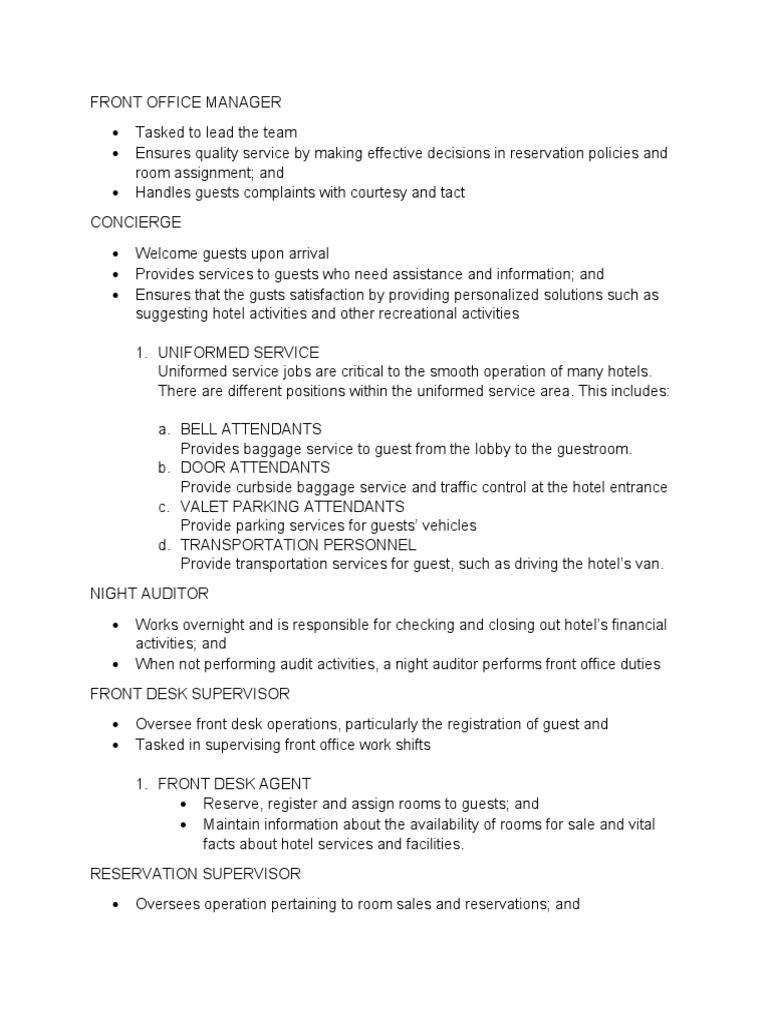 Front Office Services NC2 Online Class | PDF | Hotel | Voucher