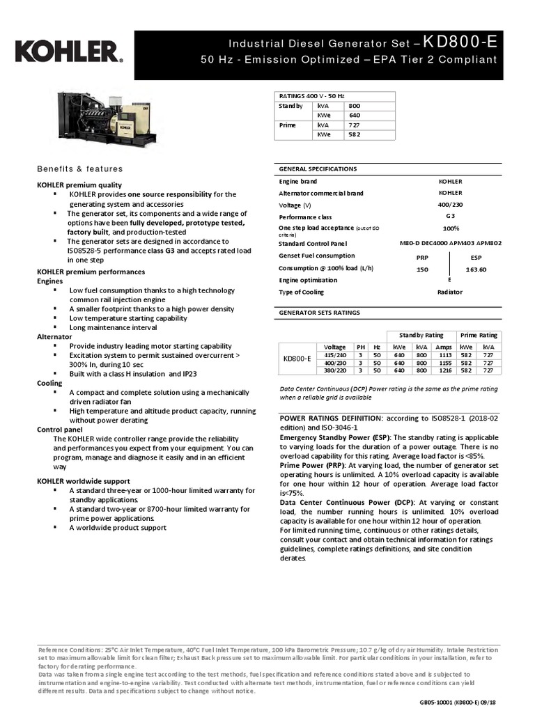 Industrial Diesel Generator Set - 50 HZ - Emission Optimized - EPA Tier ...