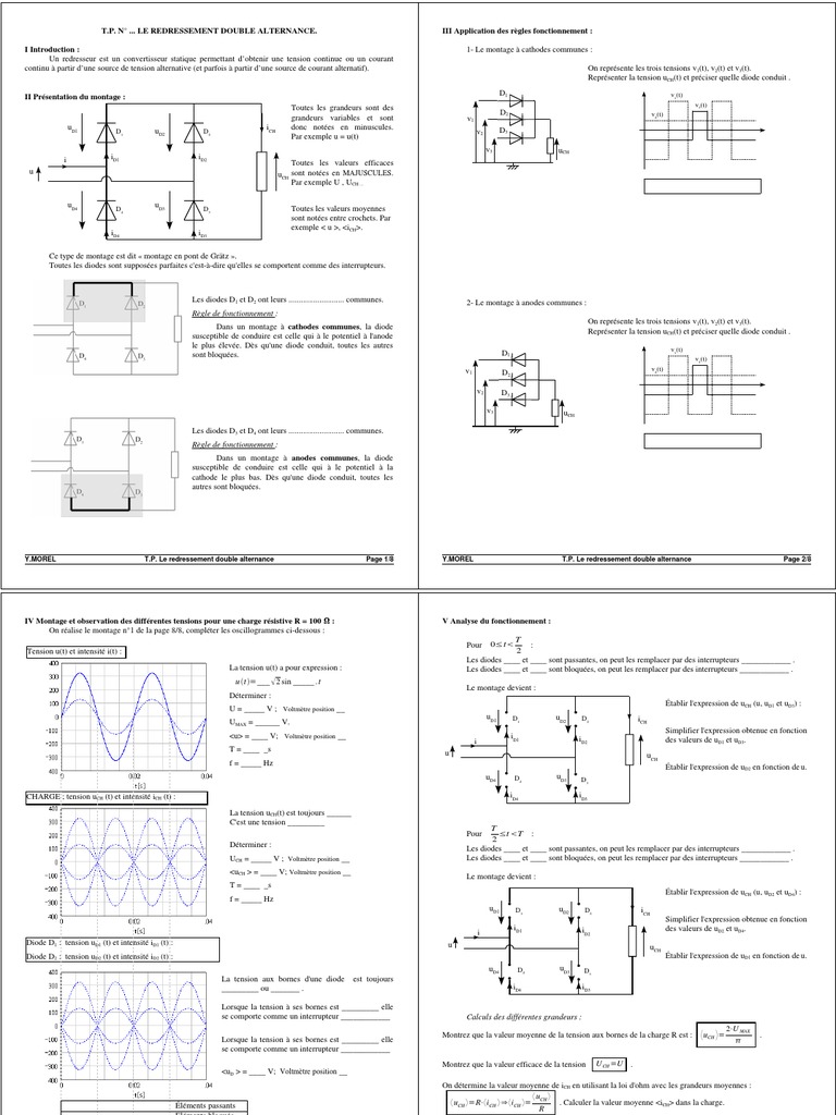 TP Redressement Double Alternance | PDF | Redresseur | Énergie électrique
