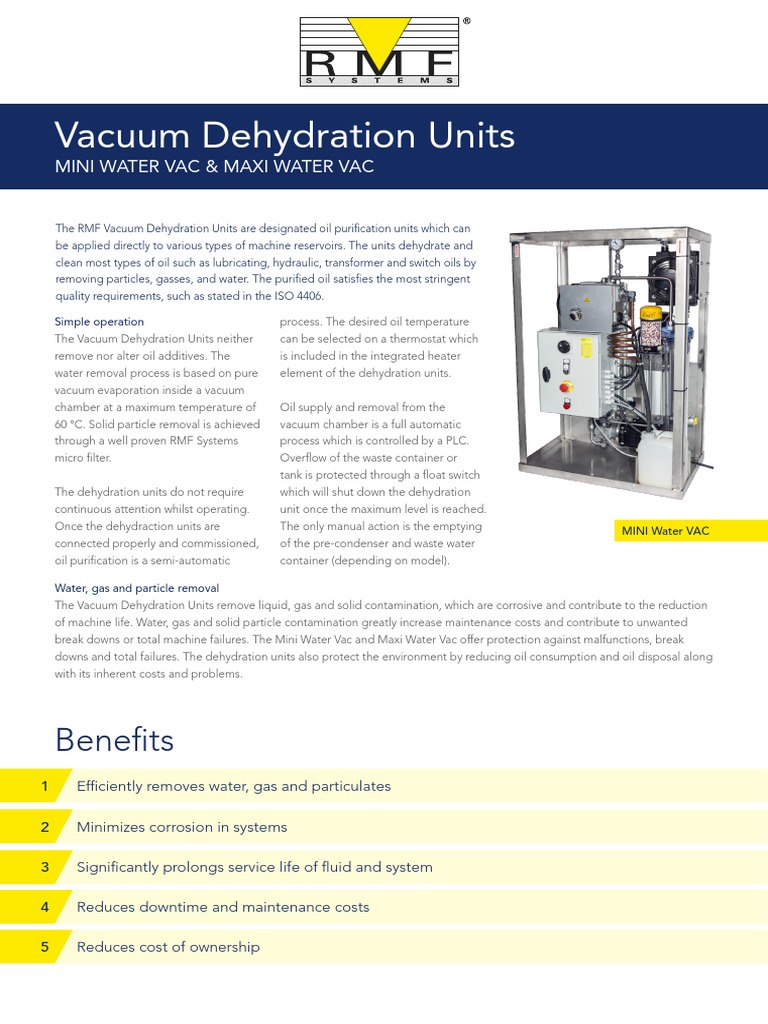 Vacuum Dehydration Units: Benefits | PDF | Water Purification | Vacuum