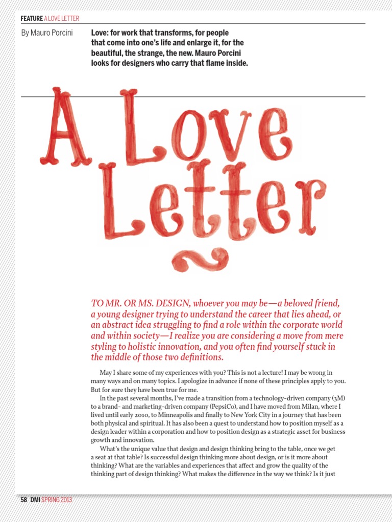 Love Letter | PDF | Optimism | Design