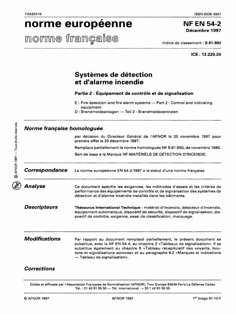 NF en 54-2 | PDF
