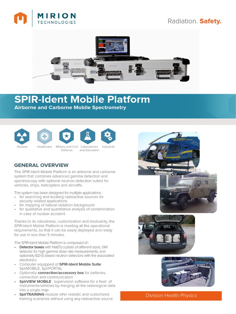 Spir Ident Mobile Advanced Spectroscopy Platform | PDF | Nuclear Chemistry | Nuclear Physics