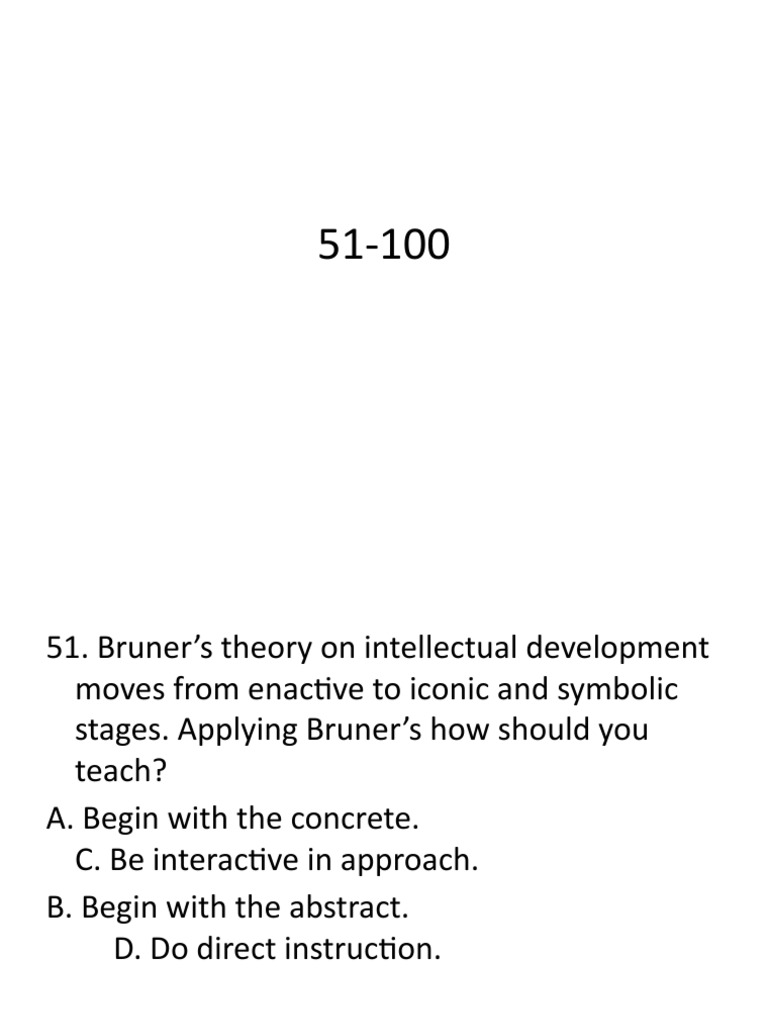 Bruner's Theory and Teaching Approaches (39 | PDF | Id | Learning