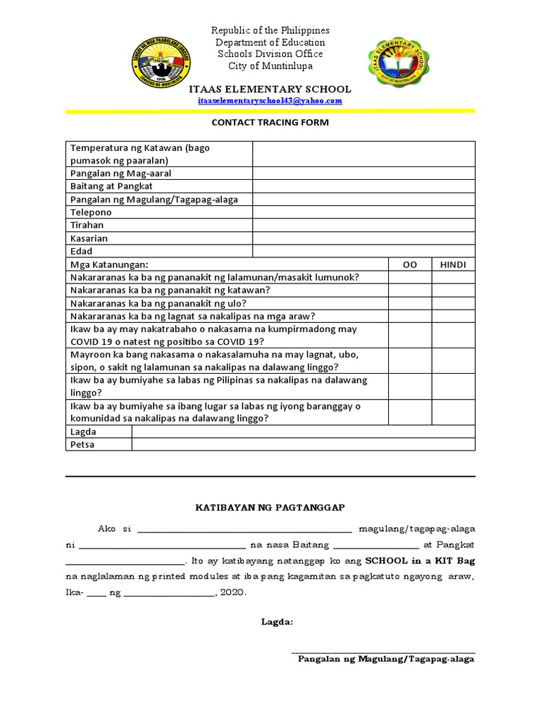 IES Contact Tracing Form | PDF