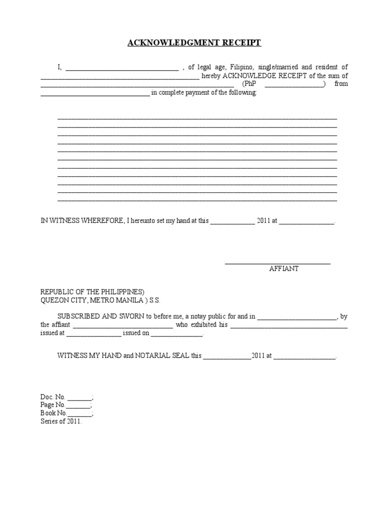 Acknowledgment Resibo | PDF