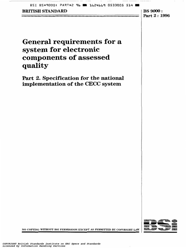 Bsi BS 9000 Part 2 | PDF | Specification (Technical Standard) | Government