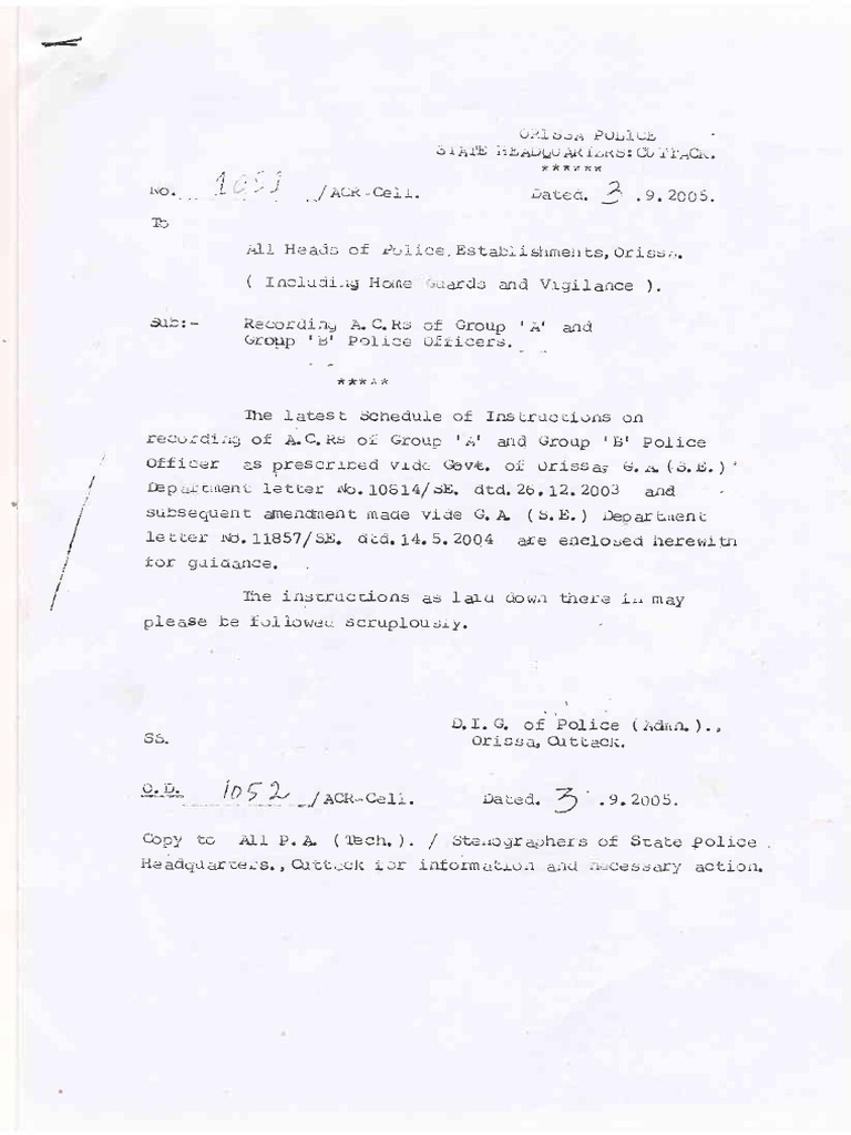 Instructions On ACR of GR A B | PDF