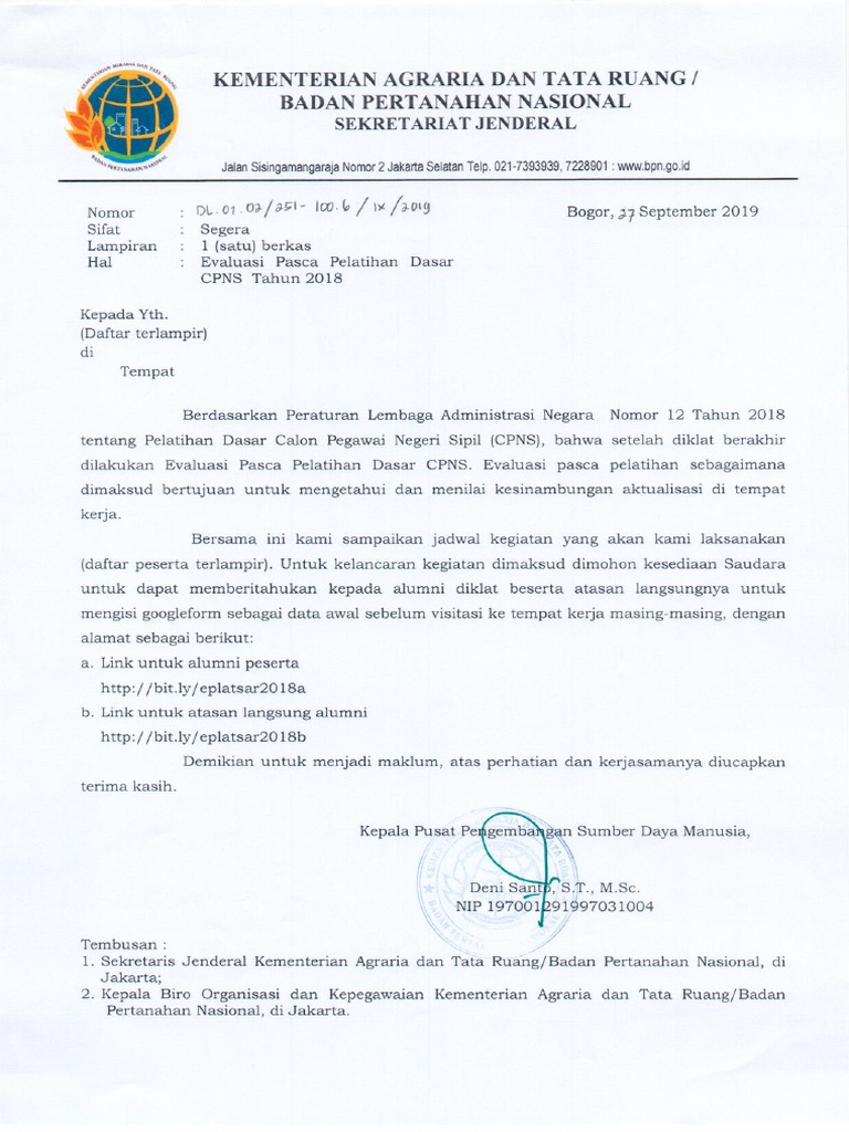 Evaluasi Pasca Pelatihan Dasar CPNS Tahun 2018 | PDF Evaluasi Pasca Pelatihan Dasar CPNS Tahun 2018 | PDF