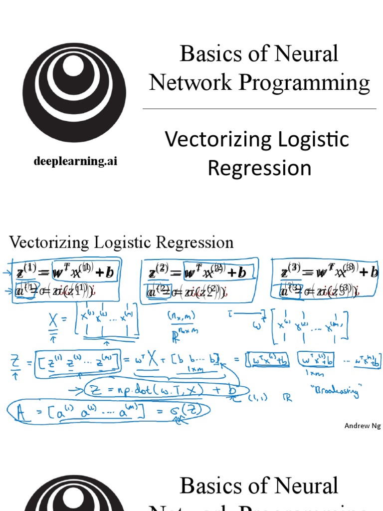 W2.Vectorizing Logistic Regression | PDF