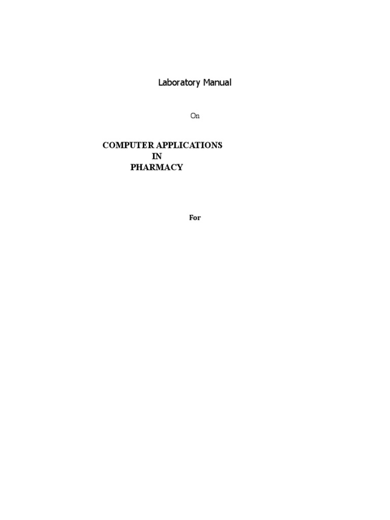 Computer Applications IN Pharmacy: Laboratory Manual | PDF | Html Element | Hyperlink