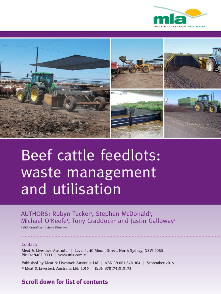 Beef Cattle Feedlots - Waste Management and Utilisation PDF | PDF ...