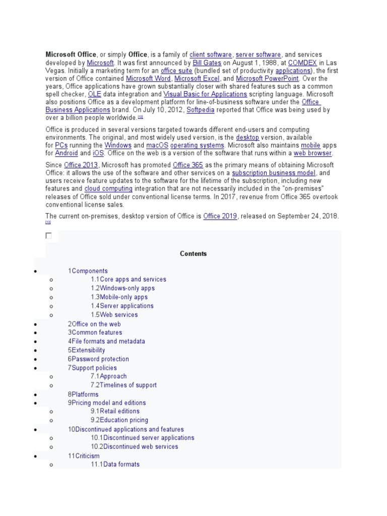 Microsoft Office | PDF | Microsoft Office | Office 365