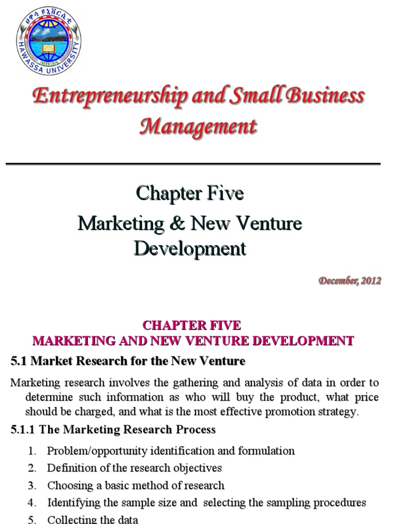 Chapter Five Marketing & New Venture Development | PDF | Marketing ...