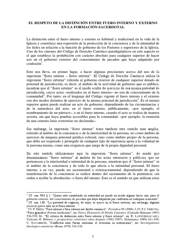 Fuero Interno, Roberto Serres PDF | PDF | Seminario | Sacerdote