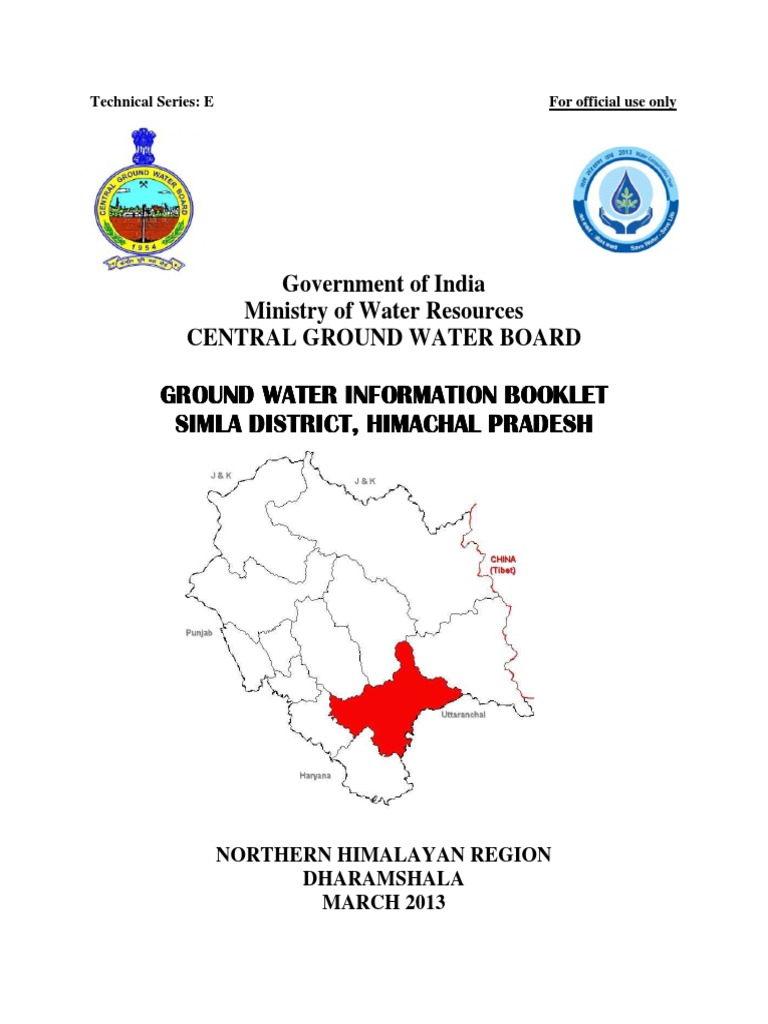 Government of India Ministry of Water Resources Central Ground Water Board | PDF | Groundwater ...
