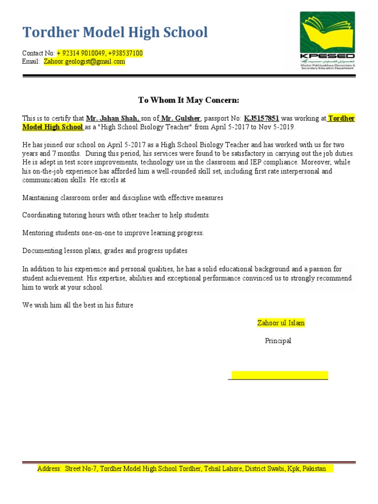 Experience Letter - Filled | PDF | Career & Growth