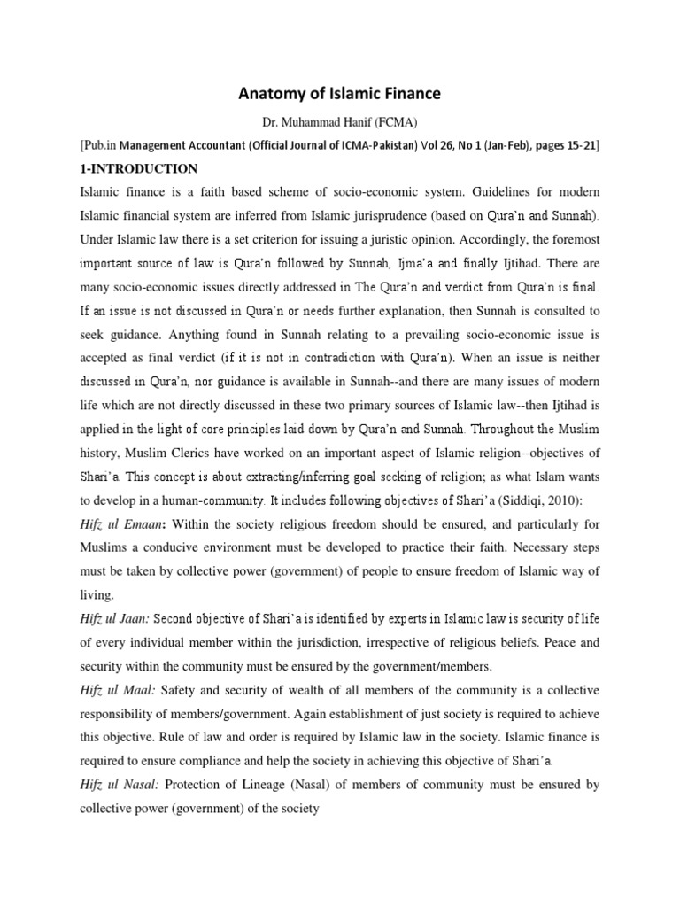 Anatomy of Islamic Finance PDF | Download Free PDF | Islamic Banking ...