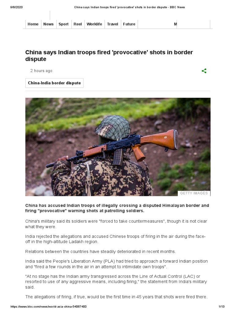 China Says Indian Troops Fired 'Provocative' Shots in Border Dispute ...