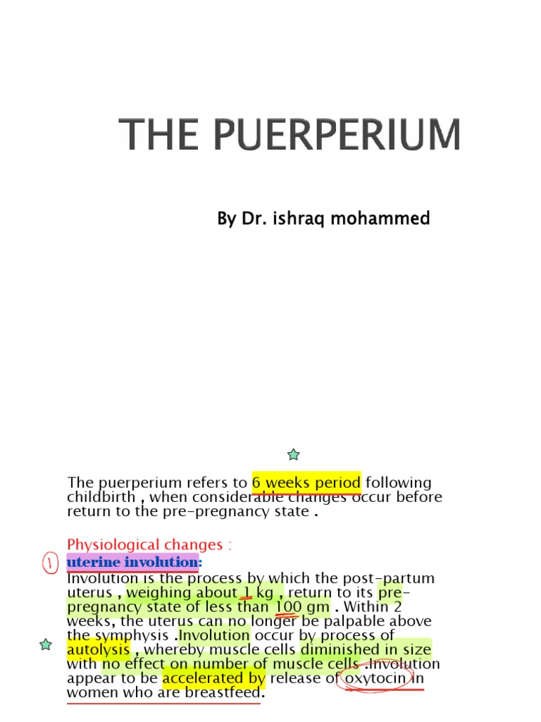 The Physiological Changes and Potential Complications of the Puerperium ...