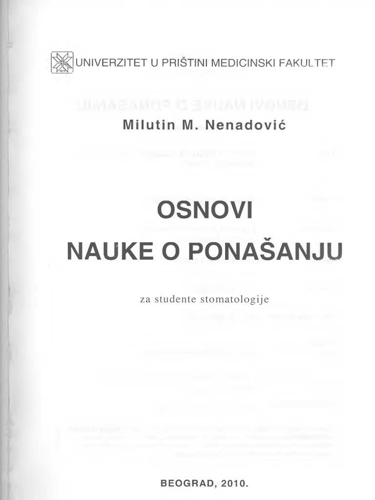 Osnovi Nauke o Ponasanju Udzbenik PDF | PDF