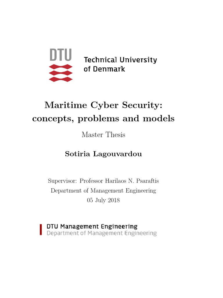 Maritime Cyber Security: Concepts, Problems and Models: Master Thesis ...