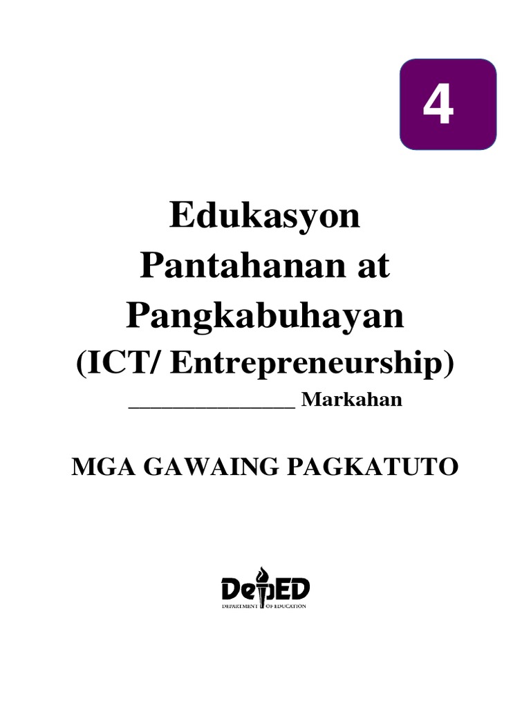 Grade 4 Epp Ict Entrepreneurship Las Pdf Malware Computer Virus