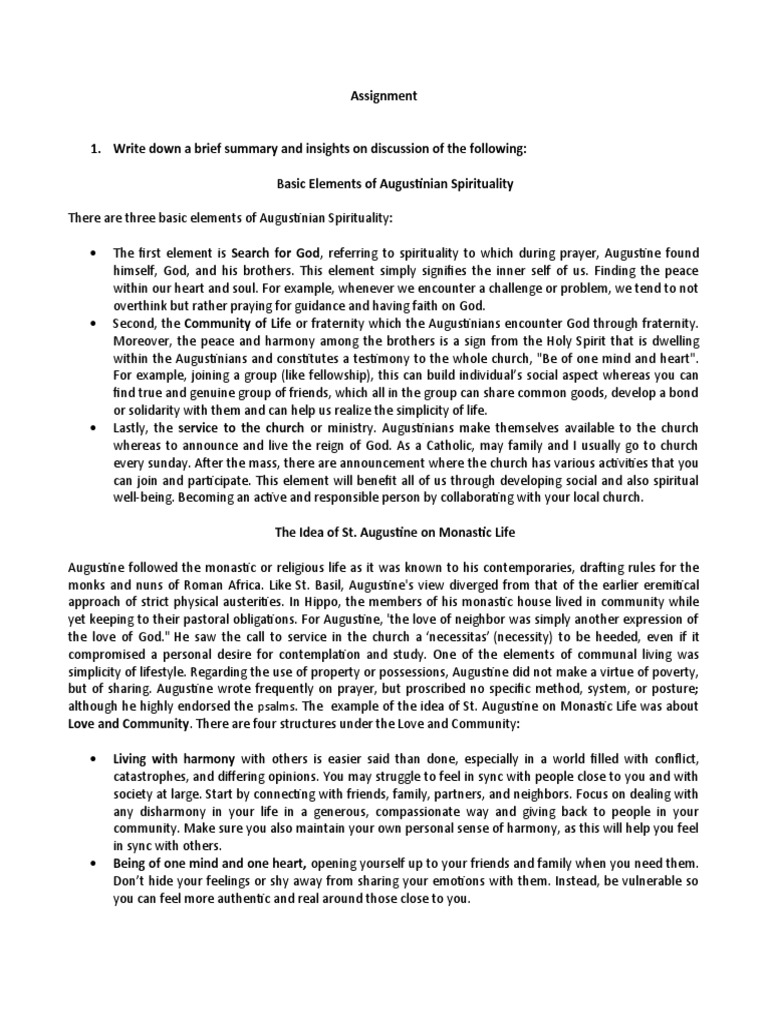 Assignment Descargar Gratis Pdf Augustine Of Hippo Spirituality