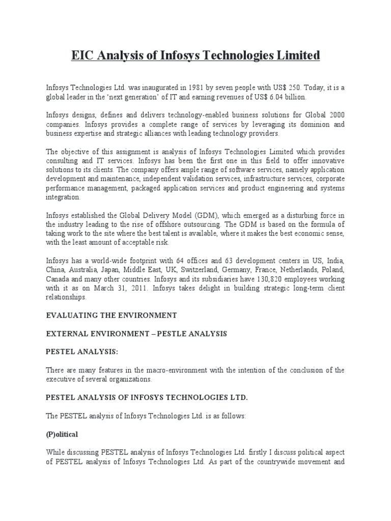 SAMPLE EIC Analysis of Infosys Technologies Limited | PDF | Leadership ...
