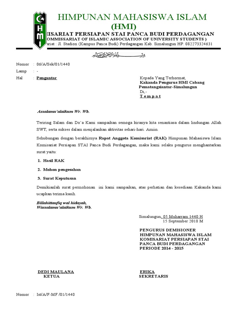 Surat Ke PB HMI | PDF