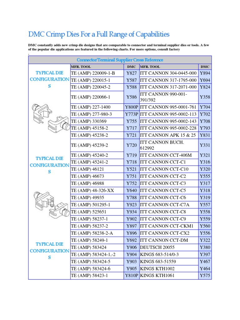 DMC Crimp Dies For A Full Range of Capabilities | PDF | Equipment ...