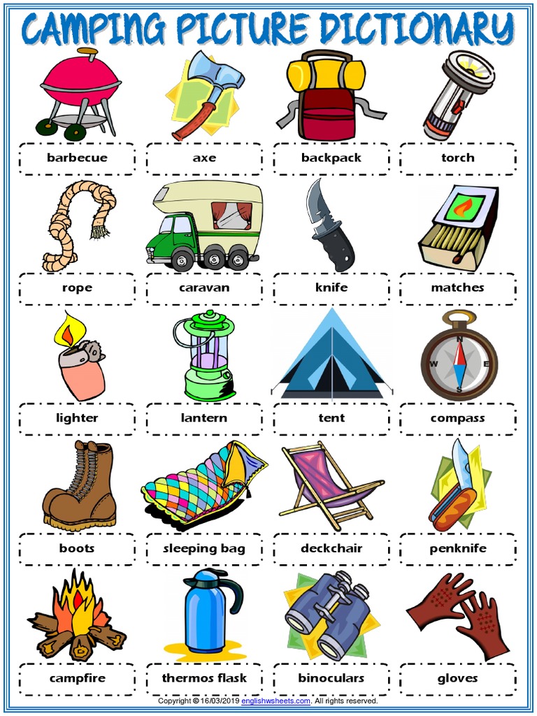 Camping Vocabulary | PDF