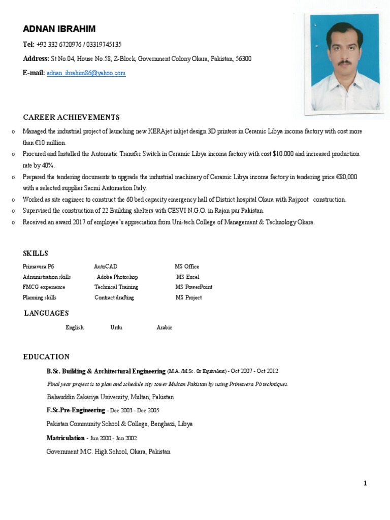Adnan Ibrahim PDF | PDF | Engineer | Engineering