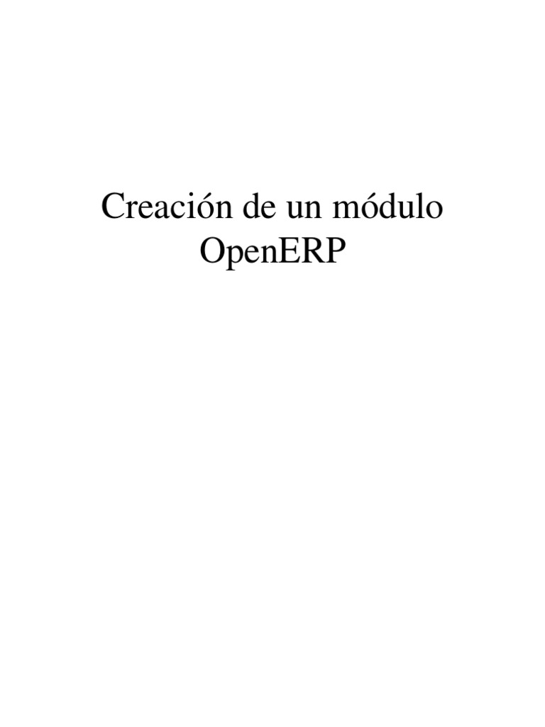 Creación Del Primer Modulo | PDF | Modelo – Vista – Controlador | Python (lenguaje de programación)