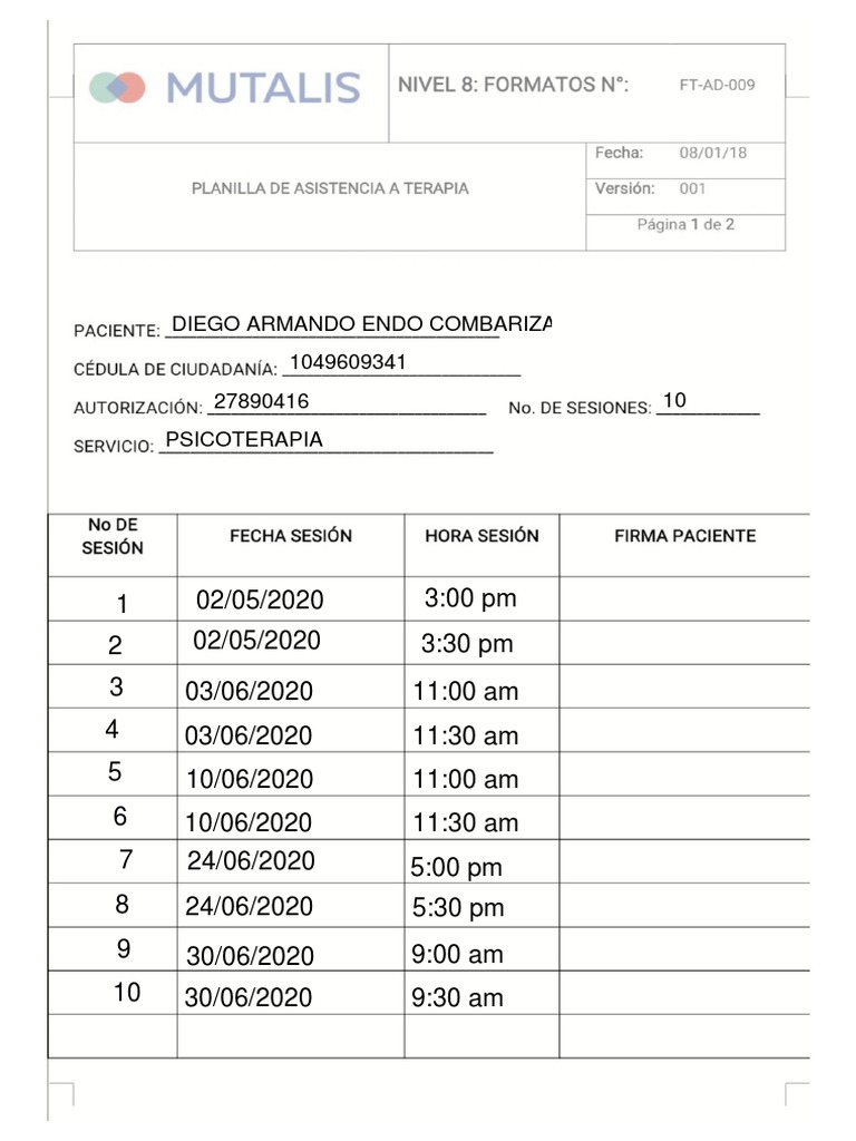 Planilla Diego | PDF