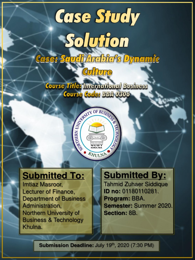 Case Study Solution - Saudi Arabia's Dynamic Culture - by Tahmid Zuhaer ...