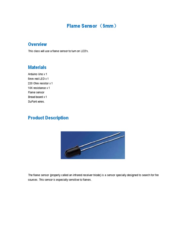 Flame Sensor Mod | PDF | Sensor | Infrared