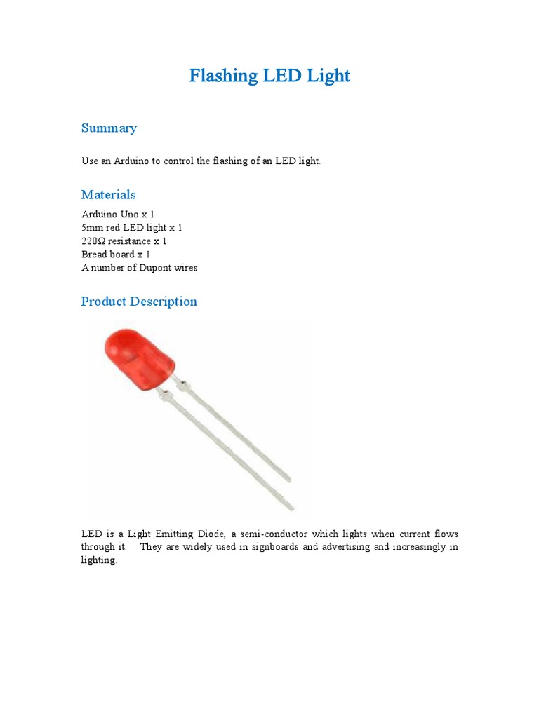Flashing LED Light | PDF