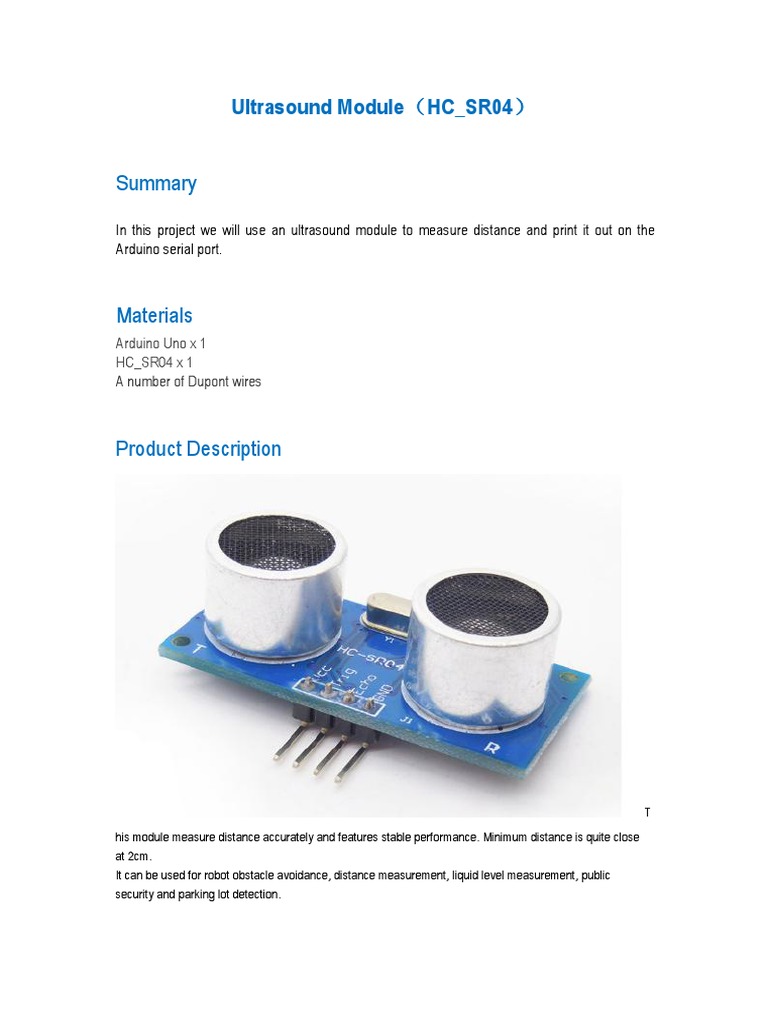 Ultrasound Module Mod | PDF | Ultrasound | Arduino