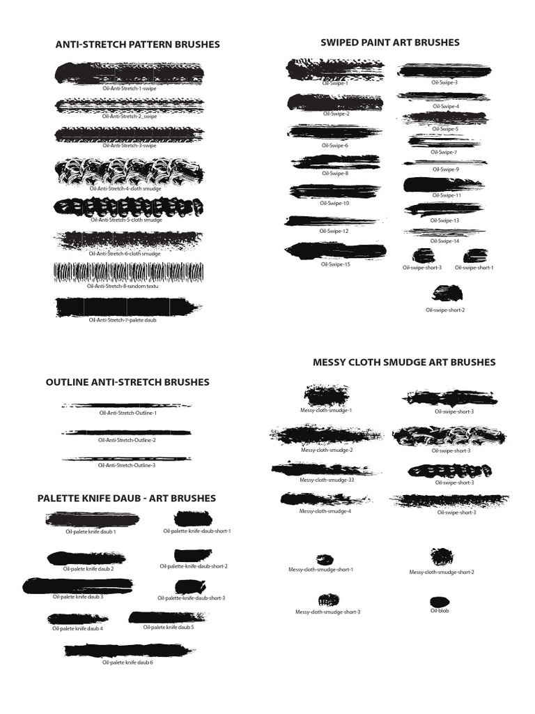 Swiped Paint Art Brushes Anti-Stretch Pattern Brushes | PDF | Art Media ...