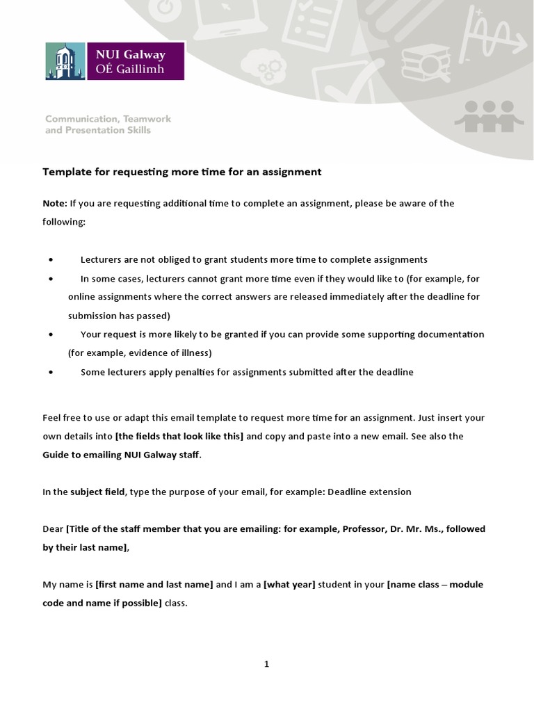 Request More Time Template | PDF