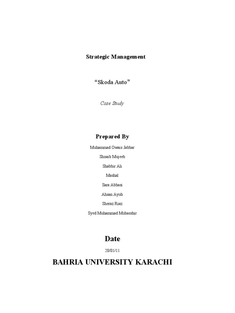 Skoda Auto Strategic Management Analysis | PDF | Car | Strategic Management