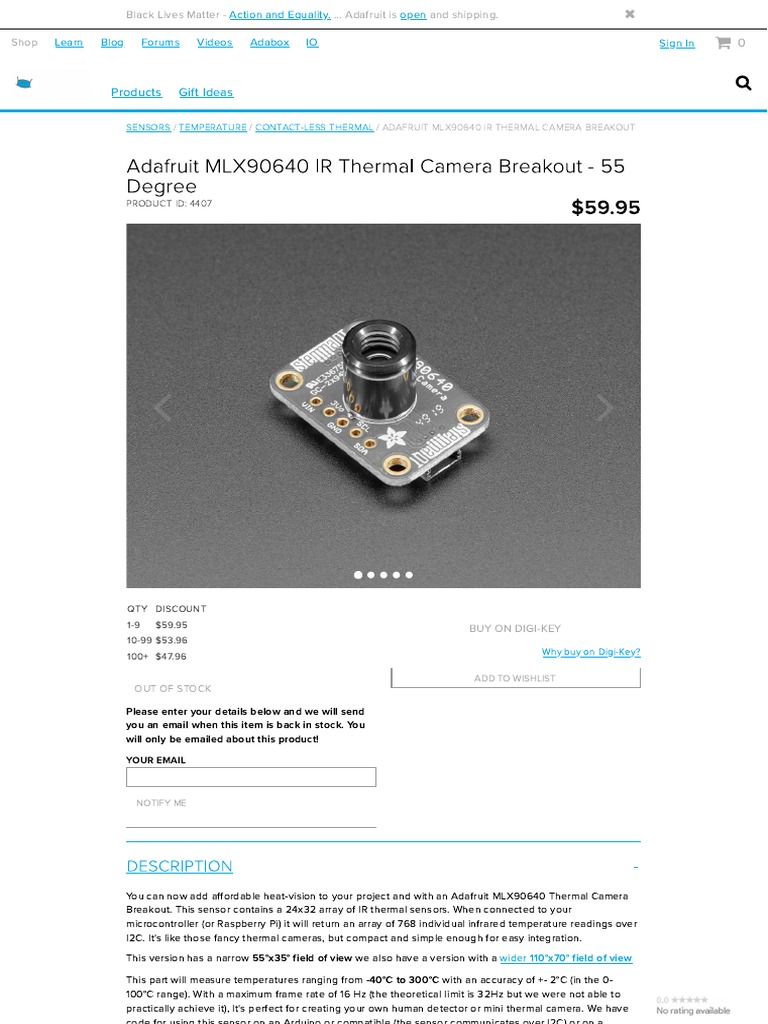 Adafruit MLX90640 IR Thermal Camera | PDF | Infrared | Nature